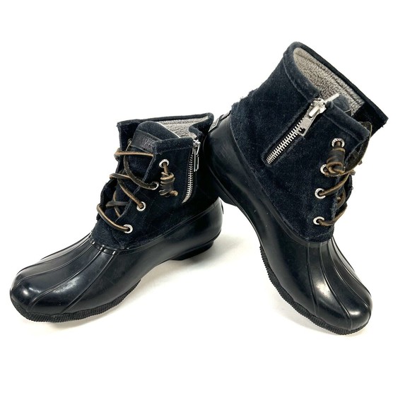 Sperry | Shoes | Sperry Topsider Boot Size 6 Duck Black Rubber Women ...